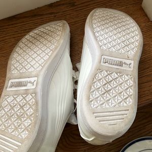 Puma | Shoes | Puma Sneaker In White Patent Leather And Ribbon Ties ...